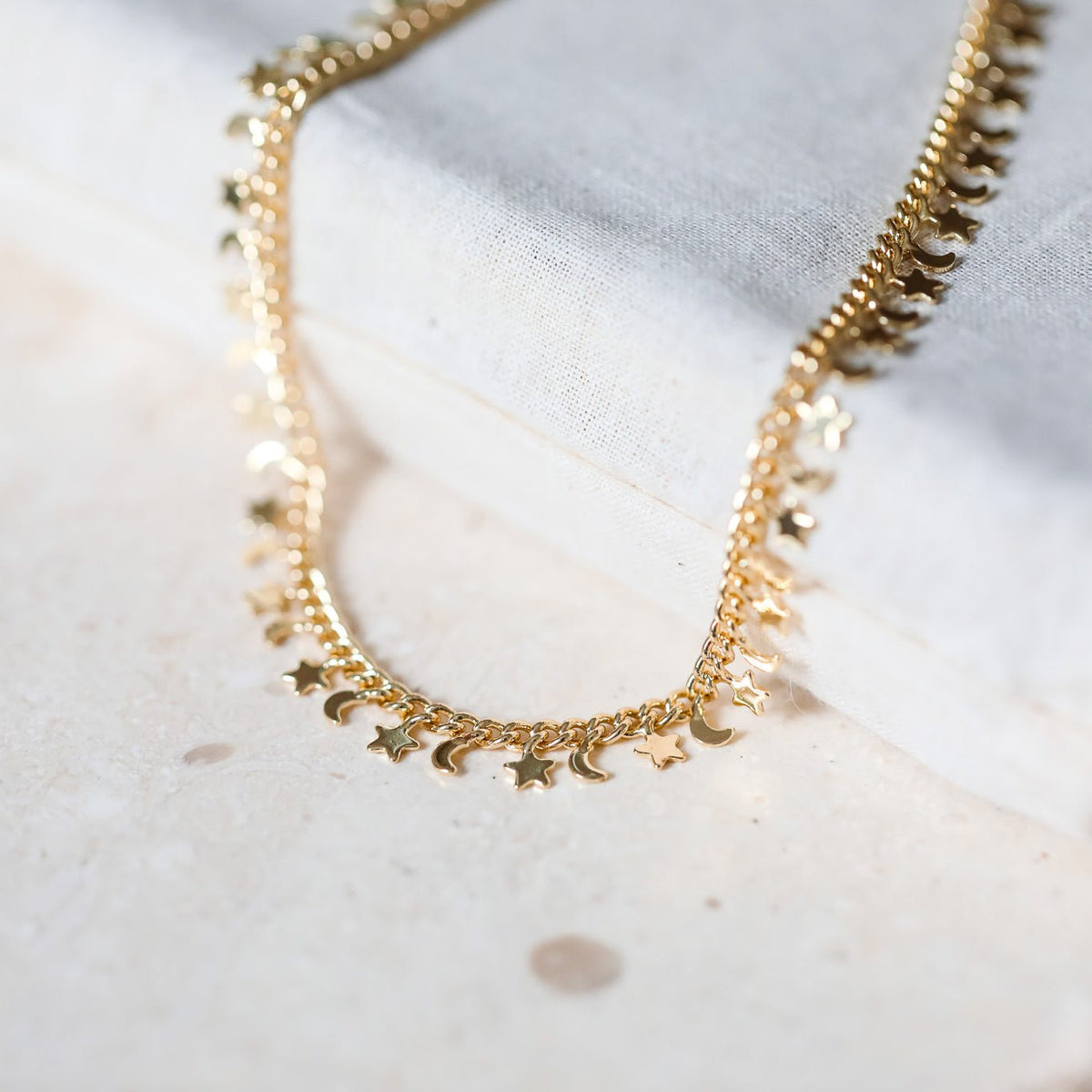 Moon & Star Gold Chain Anklet | The Gilded Witch