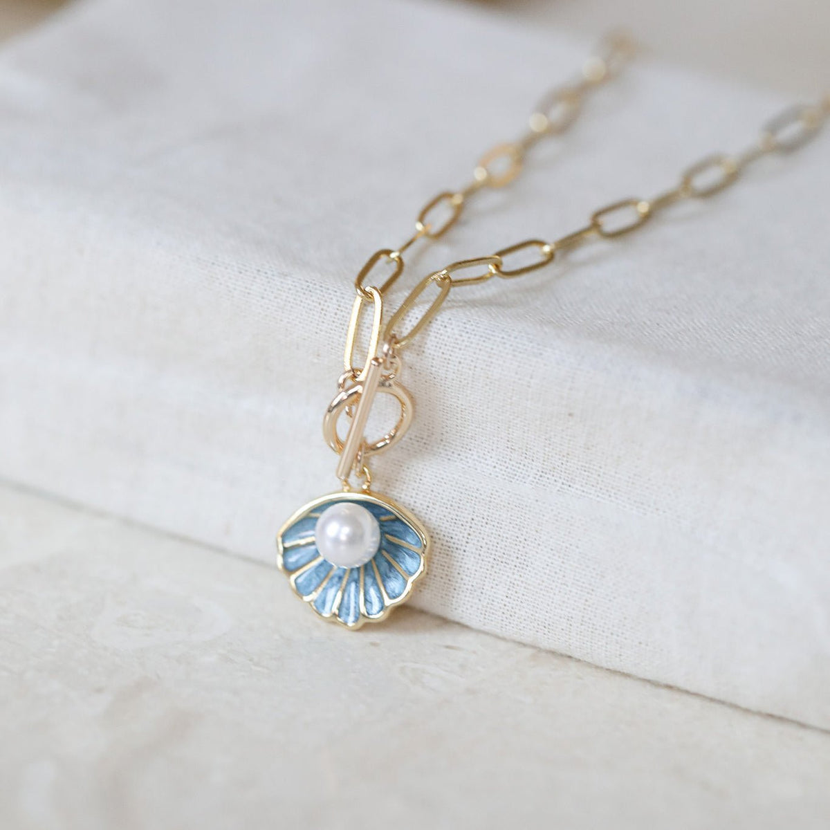 Blue Pearl Toggle Necklace | The Gilded Witch