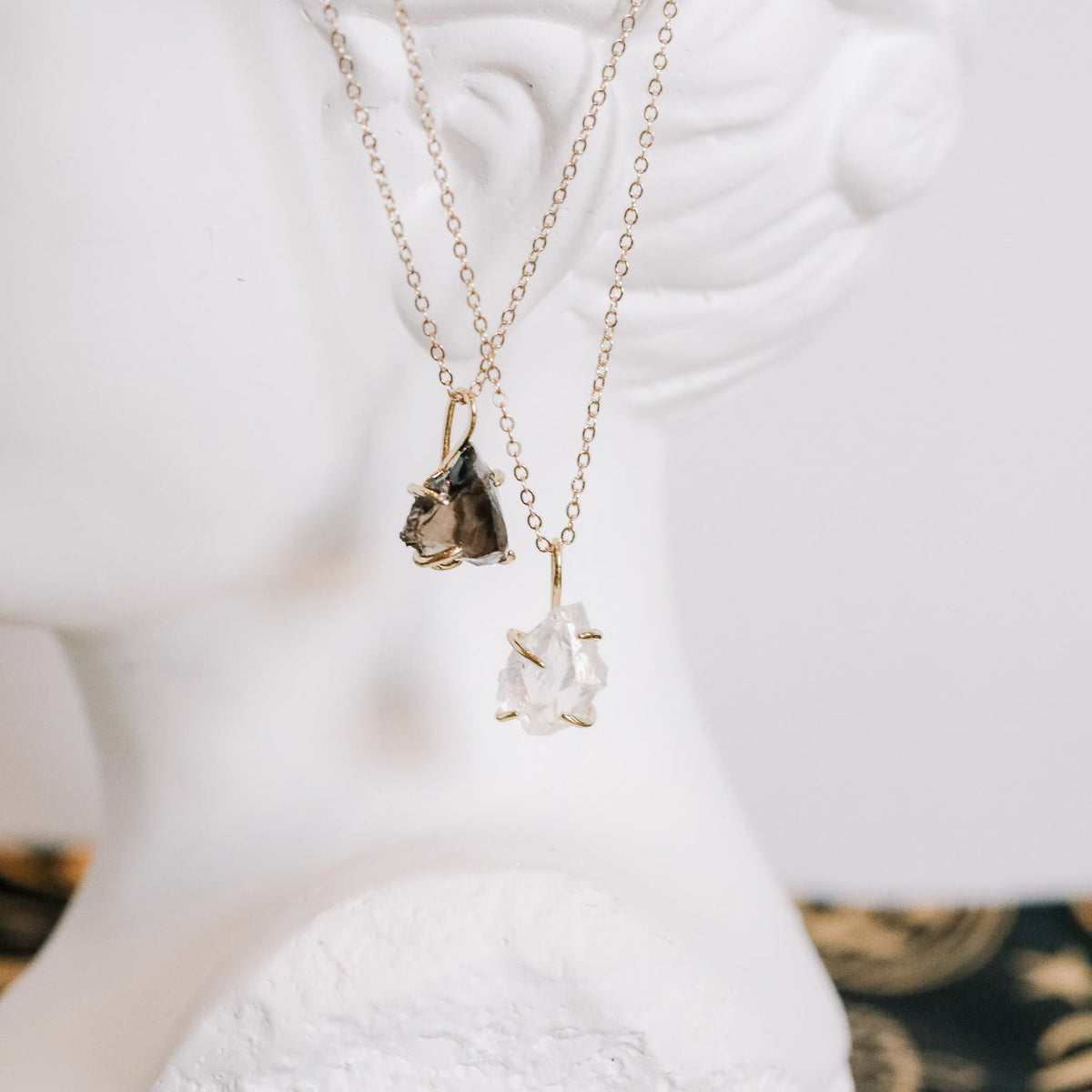 Dark Muse Crystal Necklace - Obsidian & Quartz | The Gilded Witch
