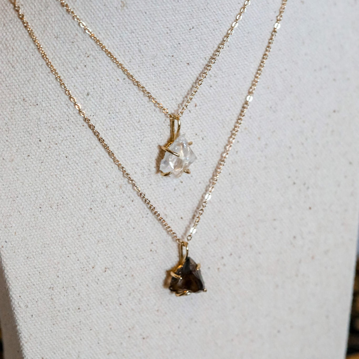 Dark Muse Crystal Necklace - Obsidian & Quartz | The Gilded Witch