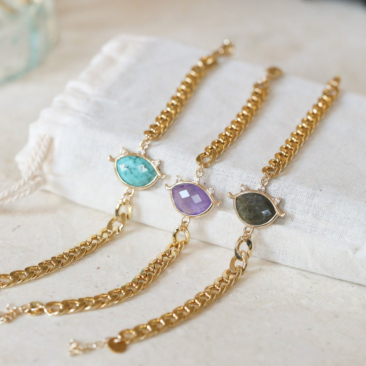 Third Eye Bracelet - Amethyst, Amazonite, Labradorite | The Gilded Witch