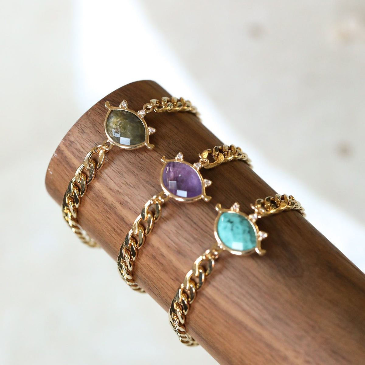 Third Eye Bracelet - Amethyst, Amazonite, Labradorite | The Gilded Witch