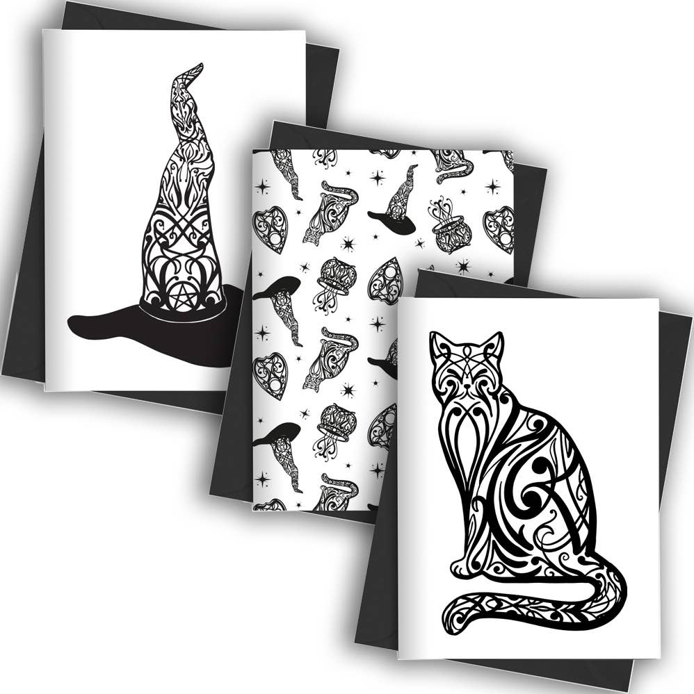3-Pack Occult Greeting Card Set - Blank Inside