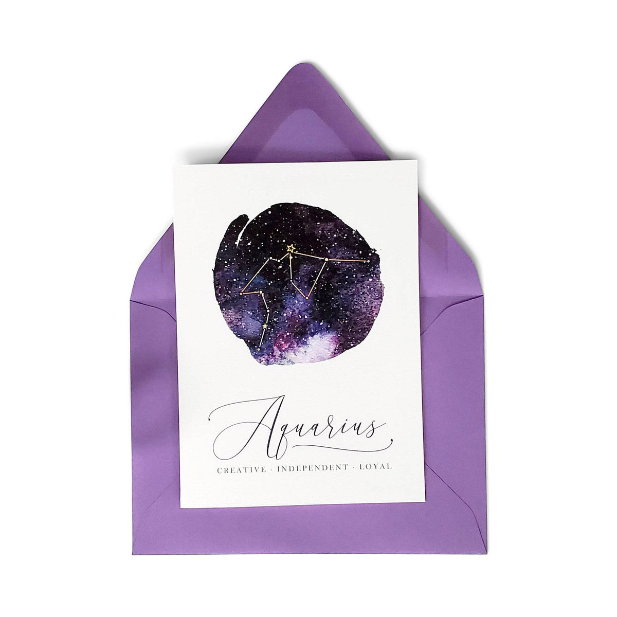 Aquarius Zodiac Birthday Card | The Gilded Witch