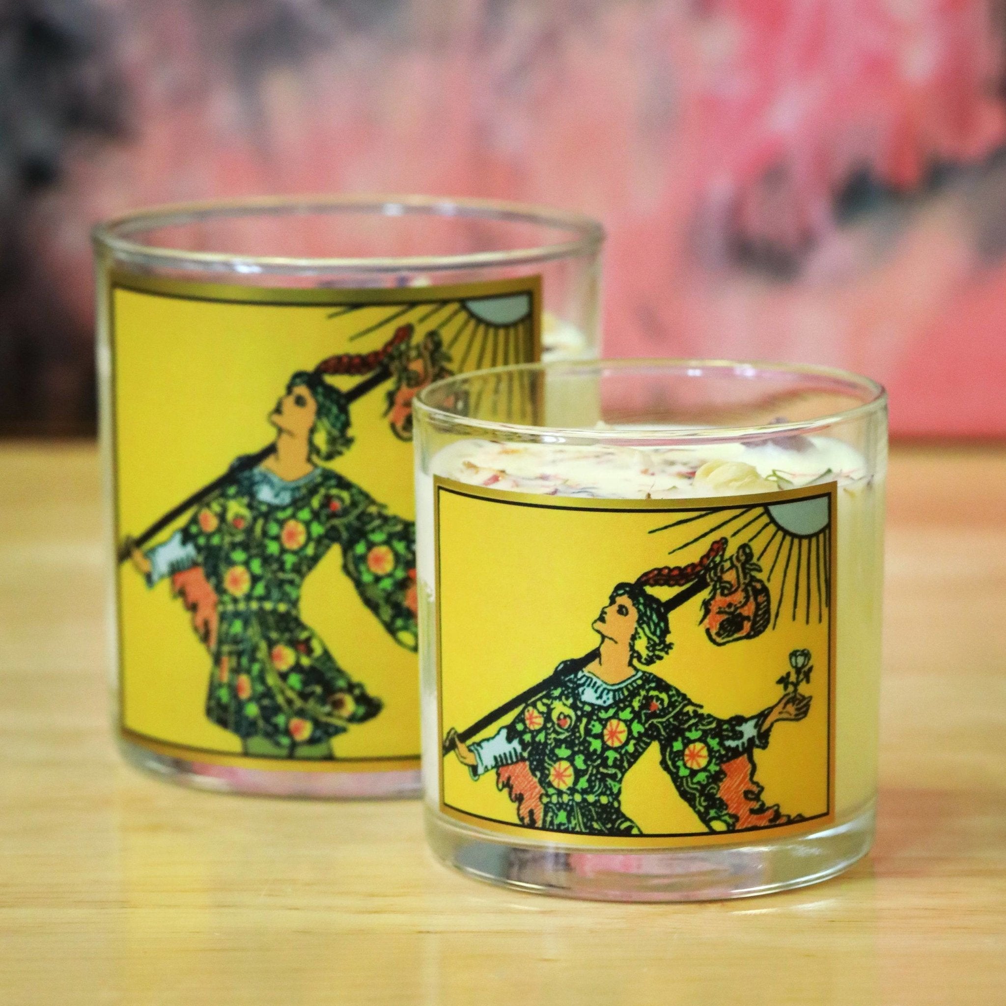 The Fool Tarot Card Candle - Basil, Orange, & Rosemary | The Gilded Witch